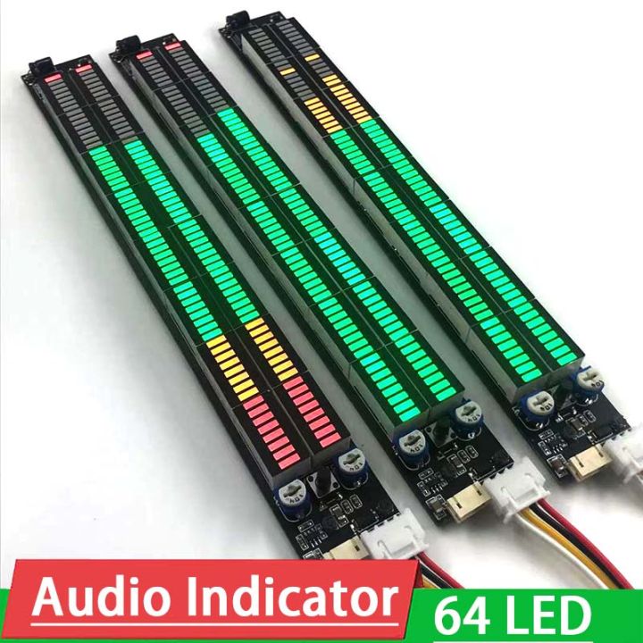 DC 12V 24V Multi-mode 64 LED Stereo Music Spectrum light Audio Level ...