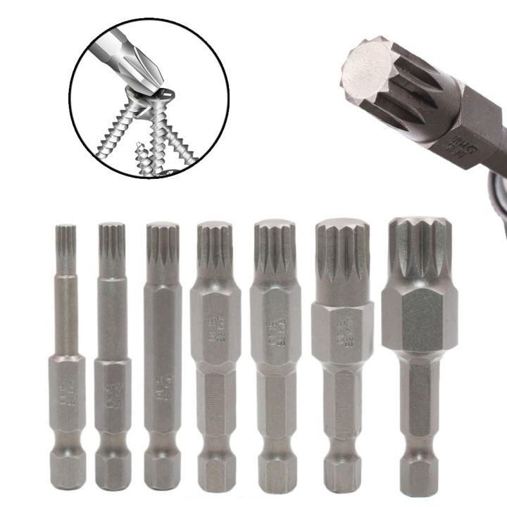 Unnicoco 12 Point Torx Screwdriver Bit 1/4'' (6.35mm) Hex Shank M4 ...