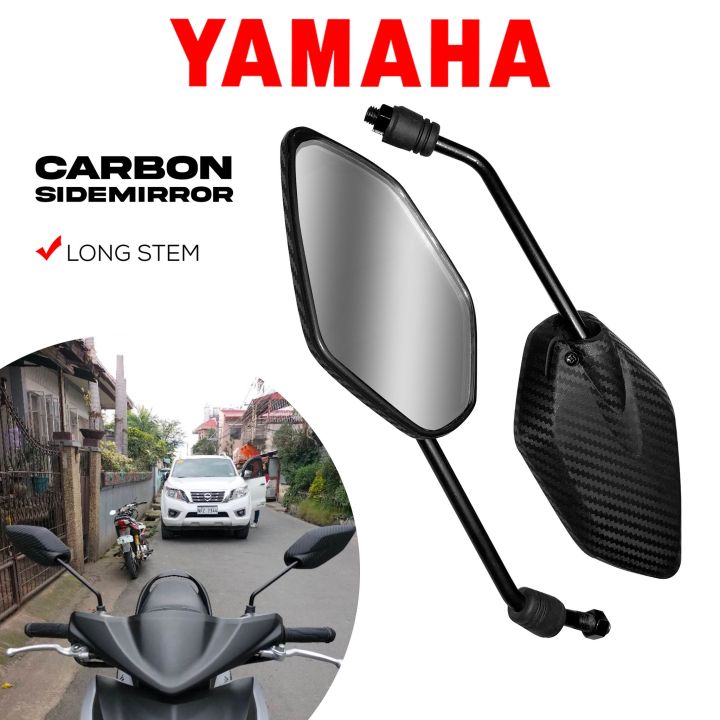 YAMAHA SNIPER 150 LONG STEM MOTORCYCLE SIDE MIRROR CARBON BLACK Prince ...