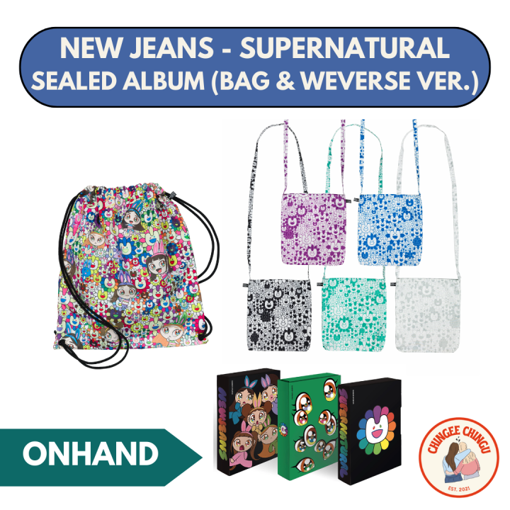 [ONHAND] NEW JEANS SUPERNATURAL SEALED ALBUM Crossbody Drawstring Bag ...