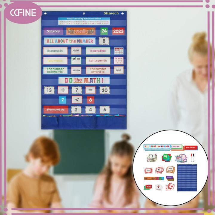 CCFine Standard Pocket Chart Number Flashcards Hanging Teaching Aid Count Mark Cards for Number ...