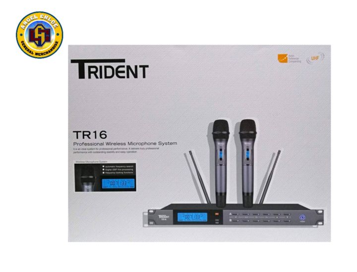 Trident TR 16 Uhf Professional Double Wireless Microphone System 30 ...