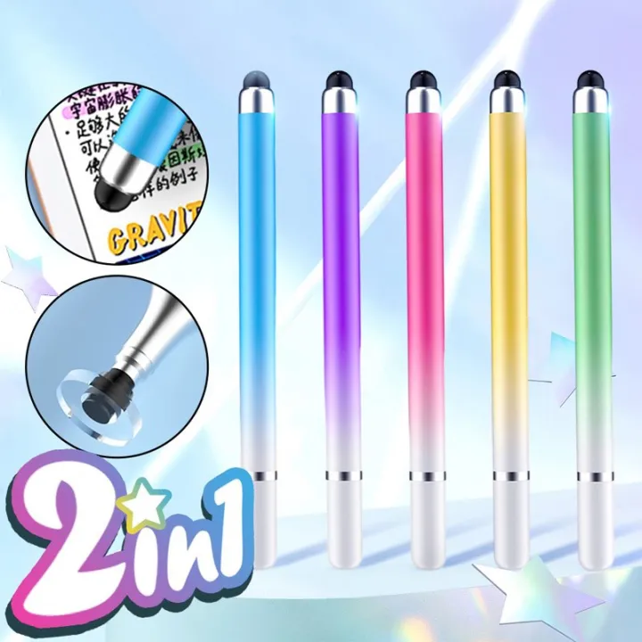 2 In 1 Gradient Color Capacitive Stylus Pen Colorful Touch Screen ...