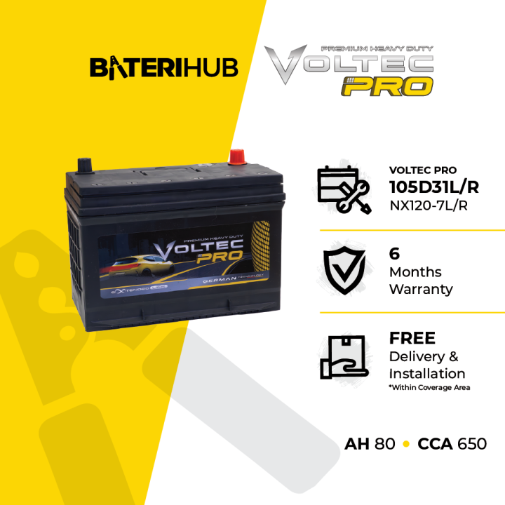 [ FREE INSTALLATION ] Bateri Kereta 105D31L 105D31R | Voltec PRO | Car ...