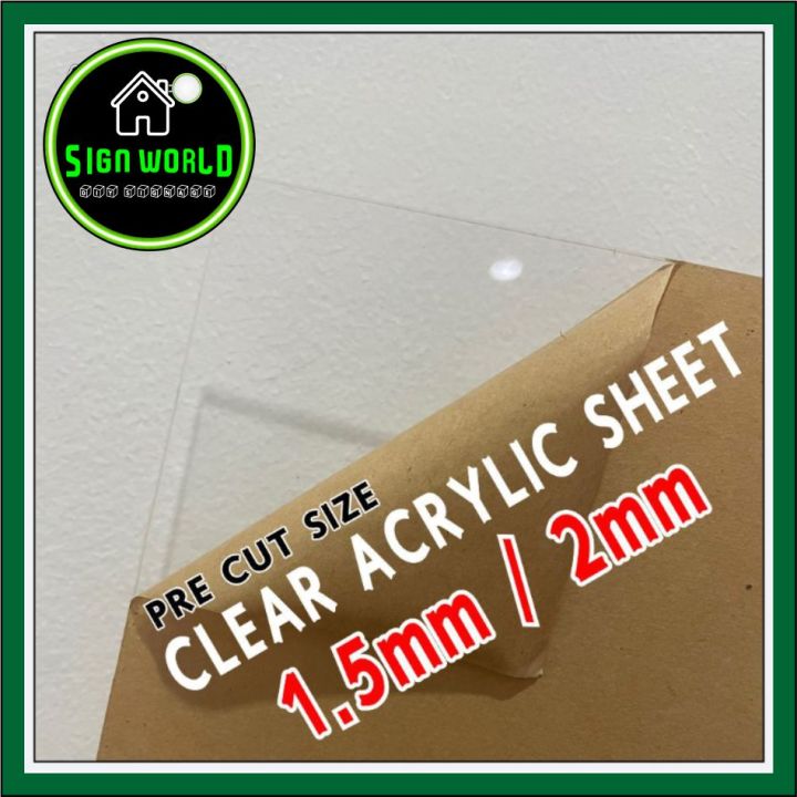 Clear Transparent Acrylic Sheet 1.5mm/ 2mm/ Big Size/ Pre Cut Size ...