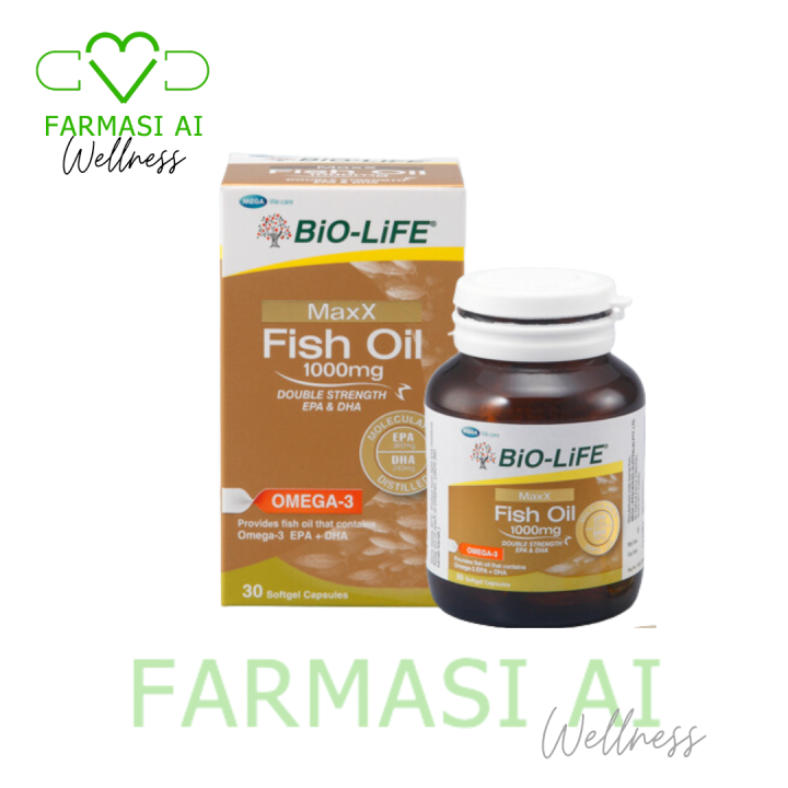 Bio-Life Maxx Fish Oil (Double Strength) 1000mg 30 Softgel Capsules ...