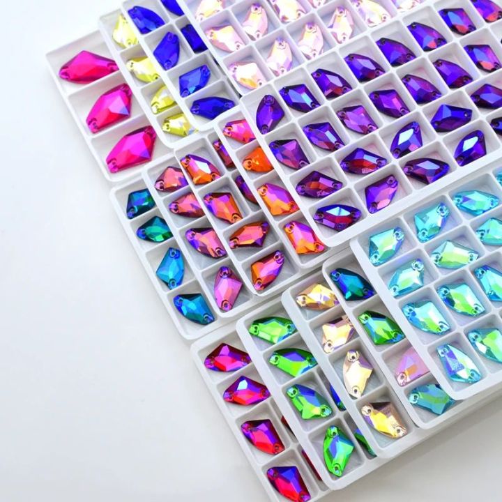 All size AX sew-on rhinestone all colors AB glass rhinestones two holes ...