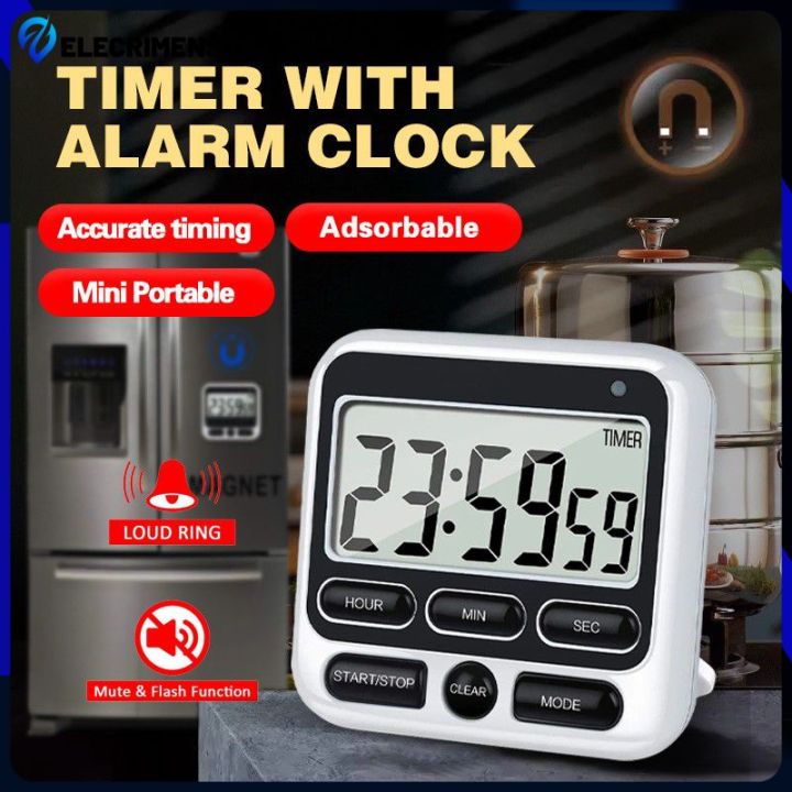 Electronic Timer Large LCD Digital Kitchen Cooking Timer Count Down Up ...