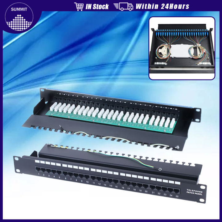 25/50 Port Telephone Patch Panel 19Inch Rack RJ11/45 Gold-Plated Voice ...