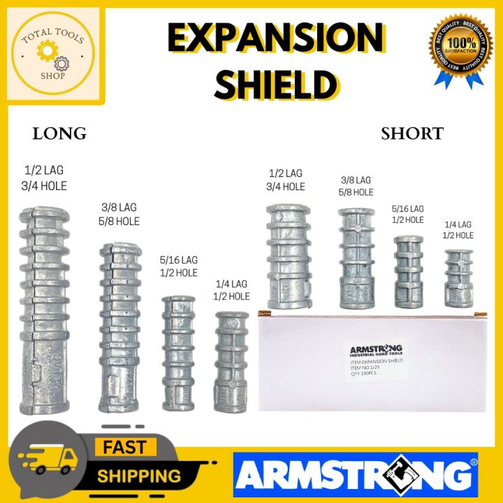 ARMSTRONG EXPANSION SHIELD SHORT OR LONG 1/2" 3/8" 5/16" 1/4" | Lazada PH