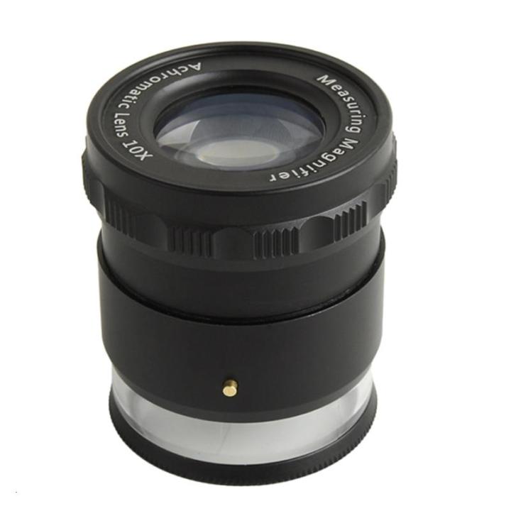 Professional LED Magnifier 10X Stand Measuring Magnifier Scale Loupe ...