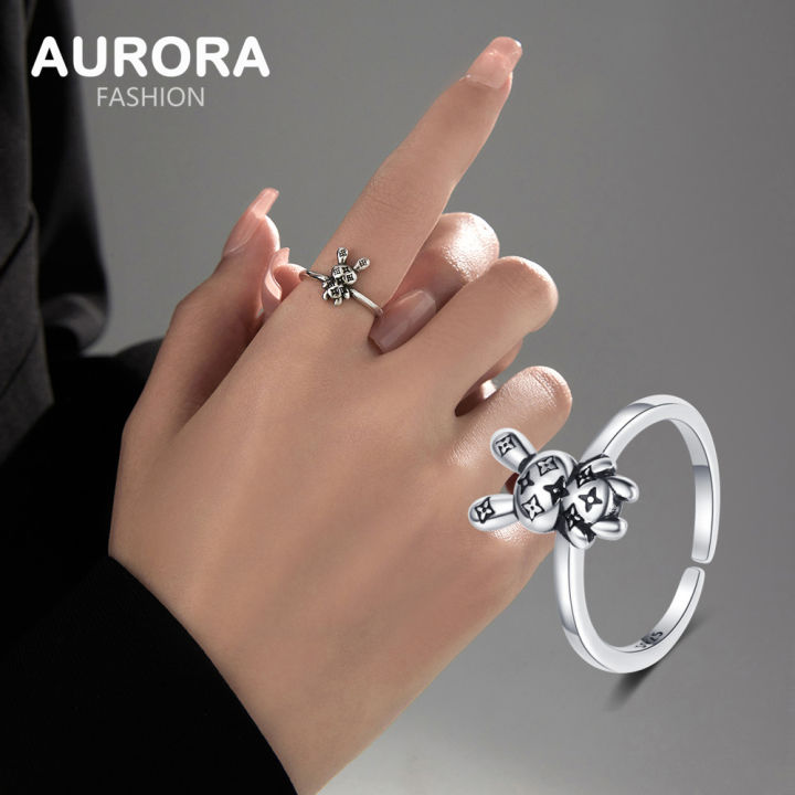 AURORA 925 Silver Fashion Trend Rabbit Adjustable Ring Jewelry JZ537 | Lazada PH