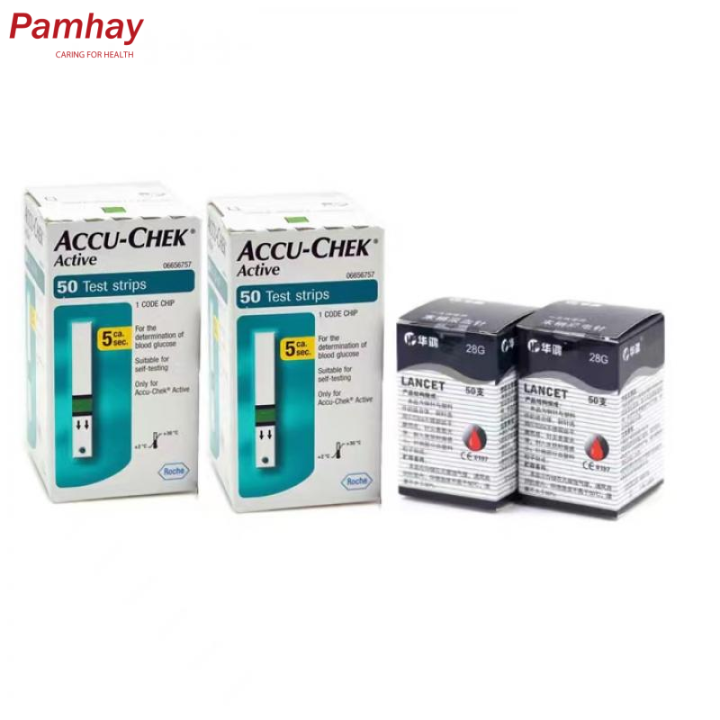 Accu Chek Accuchek Active 100แผ่น Test Strip + 100 Lancets 100s (EXP ...