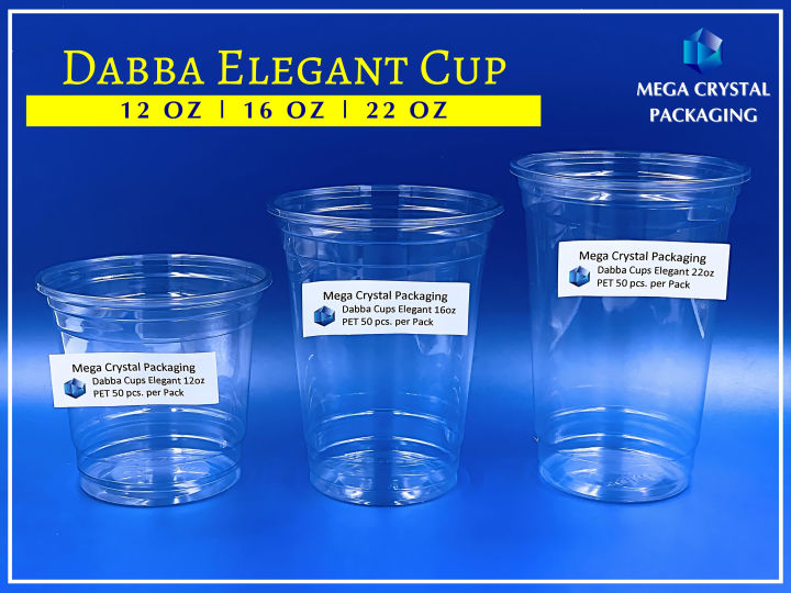 [ 50 Pcs. ] DABBA PET Milk Tea Cups 12 oz / 16 oz / 22 oz CUPS ONLY ...