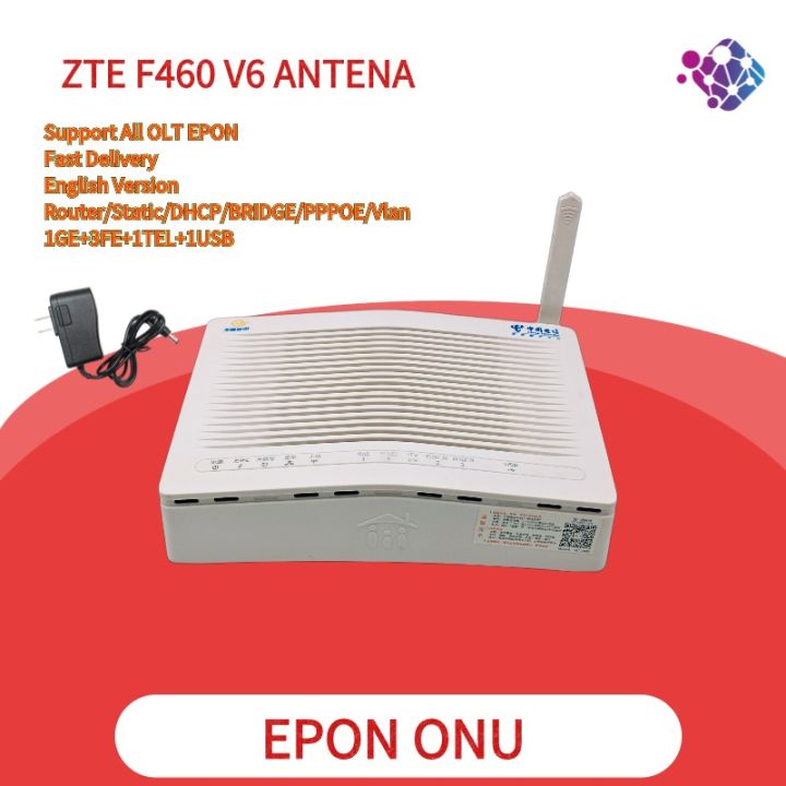 ZTE WIFI Modem F460 V6 Antena EPON ONT OLT 1GE+3FE English Version Second Hand(Contains Adaptor ...