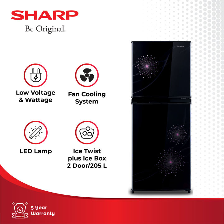 Sharp Kulkas 2 Pintu Shine MagneGlass series - SJ-237MG-DP - Merah Muda | Lazada Indonesia