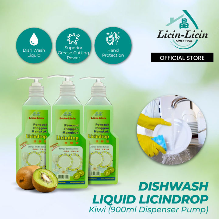 Licin Licin Licindrop Dishwash Liquid Kiwi 900ML/2L Hand Protection ...