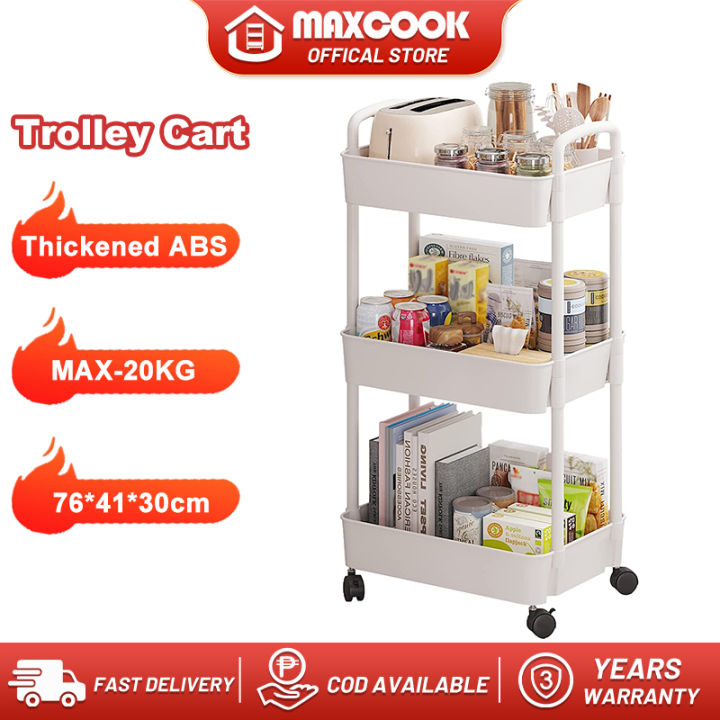 MAXCOOK 3 Tier Trolley Storage Rack Organizer Rack | Lazada PH