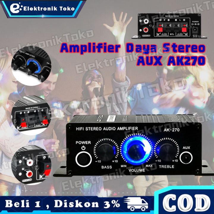 Amplifier Daya Stereo AUX AK270 Amplifier Daya Audio Karaoke Home ...