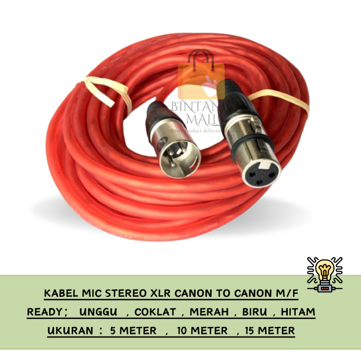 KABEL MIC LONGWAY XLR MALE-FEMALE OFC MICROPHONE HITAM/WARNA 5M,10M,15M | Lazada Indonesia