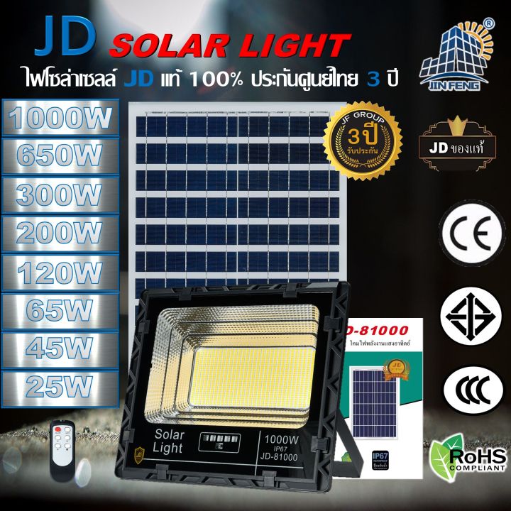 JD Solar lights 25W 45W 65W 120W 200W 300W 650W 1000W ไฟโซล่าเซลล์ โคม ...