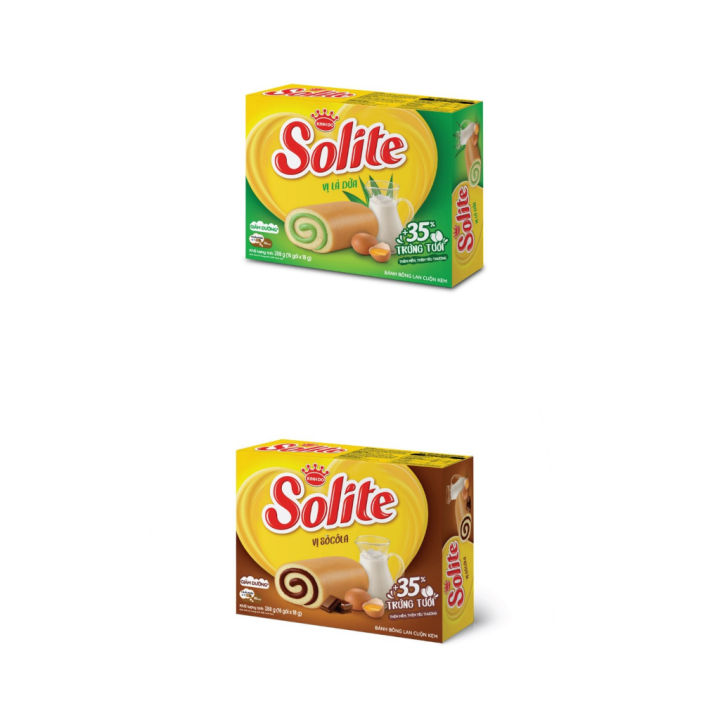 Bánh Bông Lan Cuộn Solite Vị Dứa/ Socola 288gr ( 16 gói x 18g ) | Lazada.vn