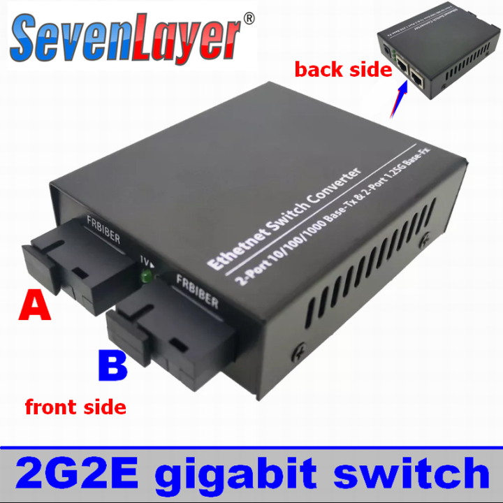1 Piece 2G2E Optical Fiber Switch 2 RJ45 UTP 2 SC Port Media Converter ...