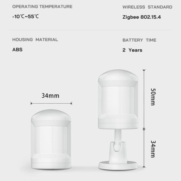 Tuya Smart Motion Sensor ZigBee PIR Infrared Human Body Detection Smart ...