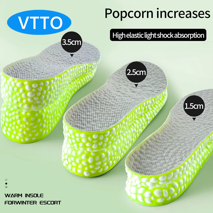 VTTO 1.5-3.5ซม. รองเท้าเพิ่มความสูงที่มองไม่เห็นสีเขียวเมมโมรี่โฟมแผ่น ...