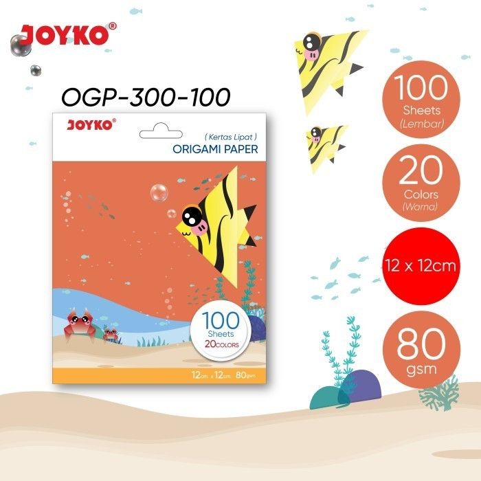 Origami Paper Kertas Lipat Seni Joyko OGP-300-100 12 x 12 cm | Lazada ...