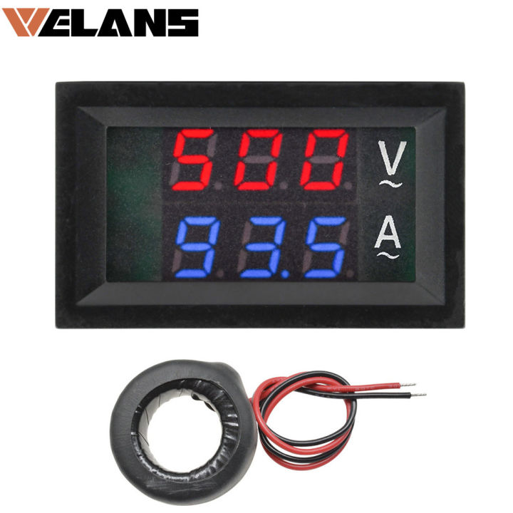 AC 50-500V 10A 50A 100A Dual Display 220V AC Voltage Current Meter ...