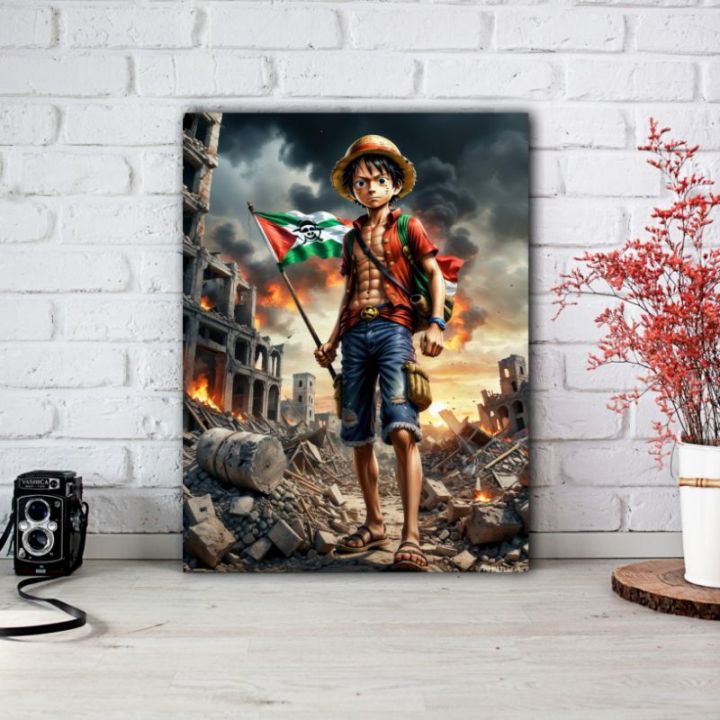 unik/ Kayu mdf /Luffy Palestina One Piece/ Wall Decor Dekorasi /Dinding ...