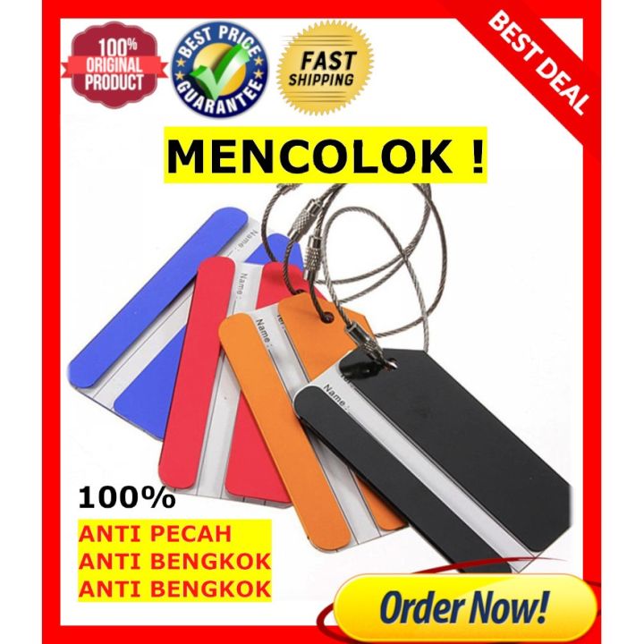 Name Tag Koper ALUMINIUM LUGGAGE BAGGAGE TAG - TAG BAGASI mencolok ...