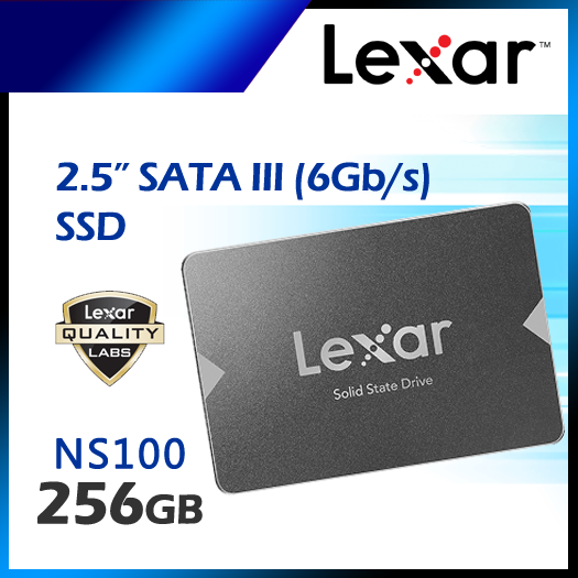 Lexar 256GB NS100 2.5" Internal SSD SATAIII (6Gb/s) Read Speed 550 MBps ...