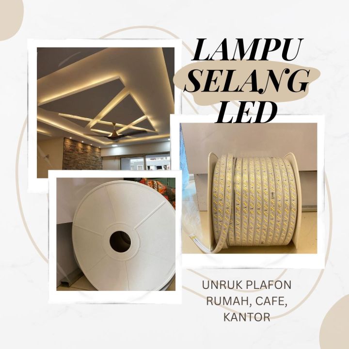 Lampu Strip 3 Mata Lampu 100 Meter Lampu Plafon Drop Ceiling LED ada 2 ...