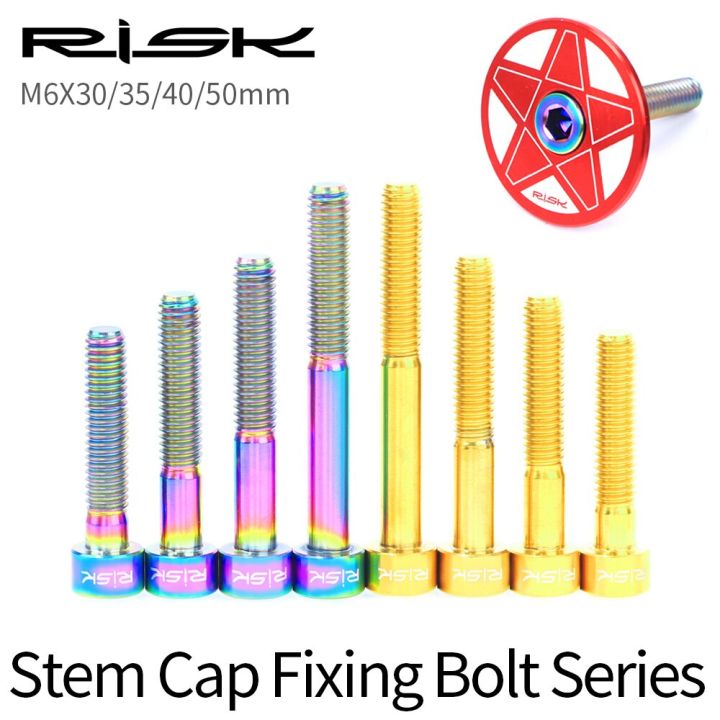 RISK Titanium Bolts M6 x 30 35 40 50mm Allen Key MTB Road Bike Taper Head Screw Bicycle Headset ...