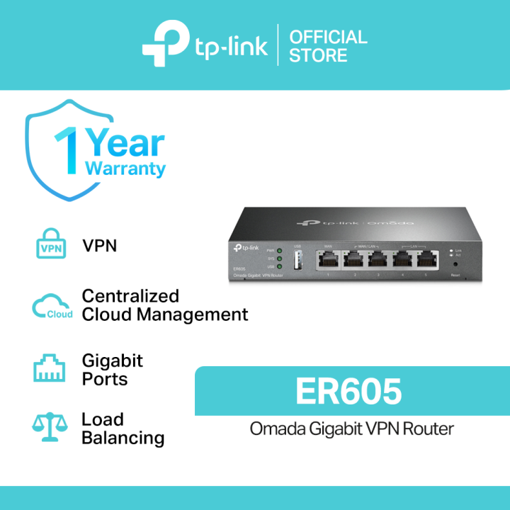 TP-Link ER605 Multi-Wan VPN Gigabit Router | Omada | Gigabit Ports ...