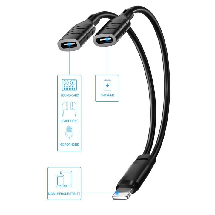 Audio interface Microphone Audio Splitter Cable USB C 2 female Adapter ...