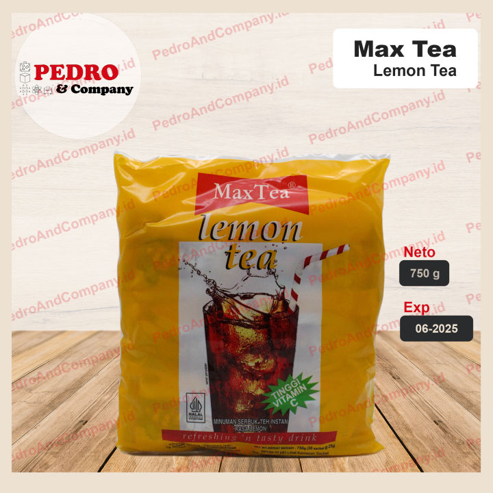 maxtea max tea lemon tea 750 gram (25g x 30 sachets) - minuman serbuk ...