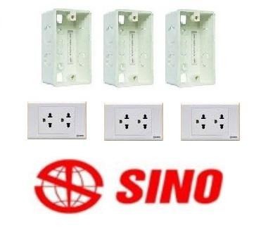 [HCM]3 BỘ - Ổ CẮM ÂM TƯỜNG - SINO : Ổ ĐÔI - 3 CHẤU + ĐẾ ÂM / S18UE2 ...