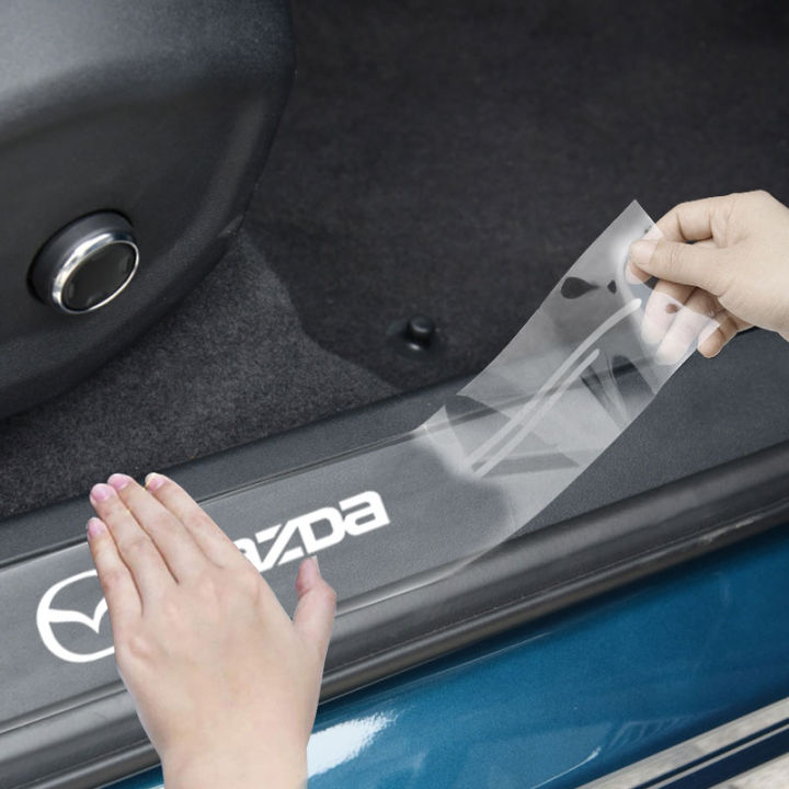 NT| 4Pcs Car Door Sill Plate Invisible Sticker Anti-stepping Wear ...