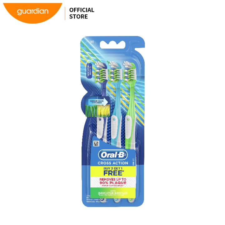 Oral-B Cross Action Indicator Toothbrush 3's | Lazada