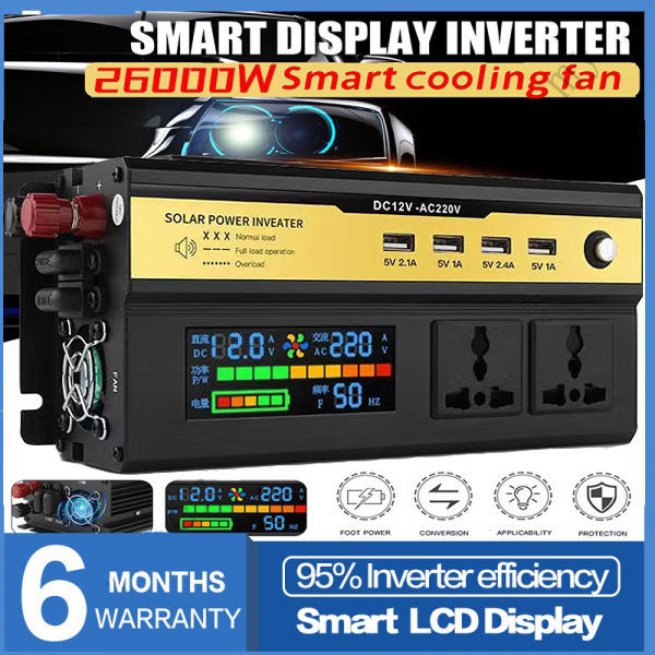 ⚡️Fast delivery ️26000W Pure Sine Wave Inverter Solar Inverter Car Inverter DC 12V24V to AC 220V ...