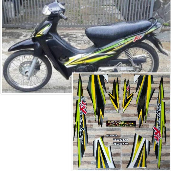striping original Honda Supra Fit hitam hijau tahun 2005 | Lazada Indonesia