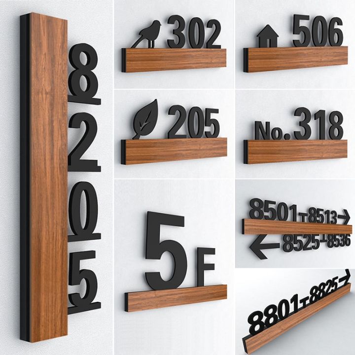 3D Customized House Number Plate Acrylic Sign Creative Personality Room ...