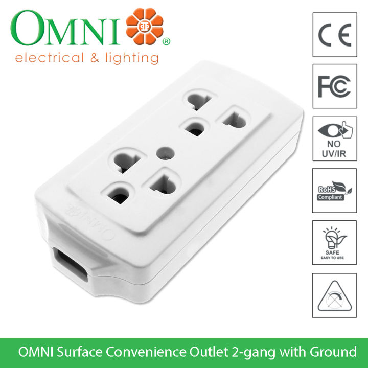 OMNI WSG-002 Surface Convenience Outlet with Ground 10A 250V | Lazada PH