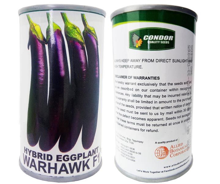 Condor Seeds Tin Can Eggplant Warhawk F1 | Lazada PH