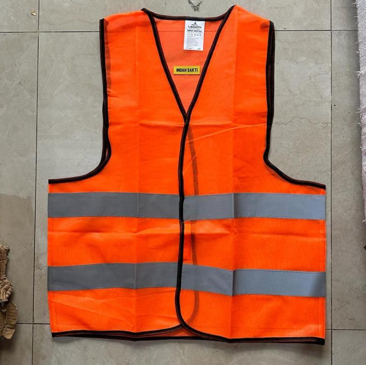 Rompi Safety Proyek Rompi Kerja Polyester Orange Hijau | Lazada Indonesia