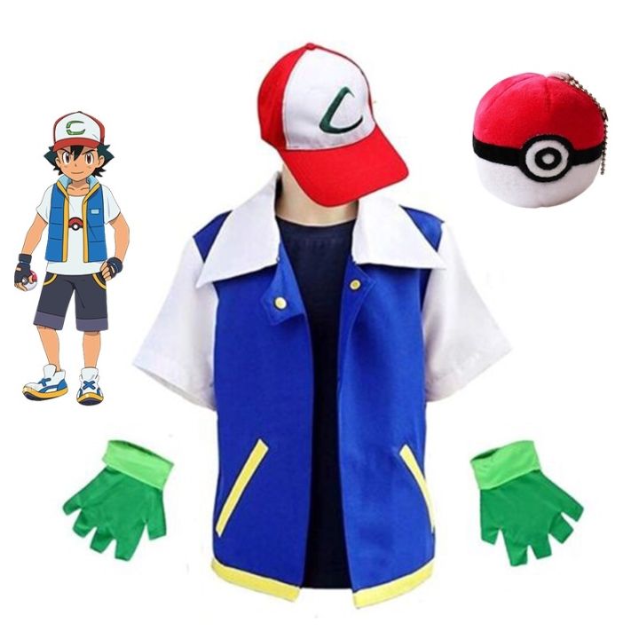 Adult Pokemon Go Ash Ketchum Trainer Cosplay Jacket Coat Pocket Monster
