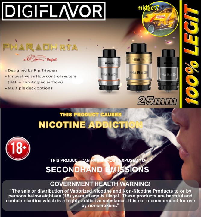 Digiflavor Pharaoh RTA 4.6ml 25mm | Lazada PH